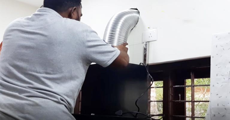 How To Install A Range Hood On A Slanted Ceiling?